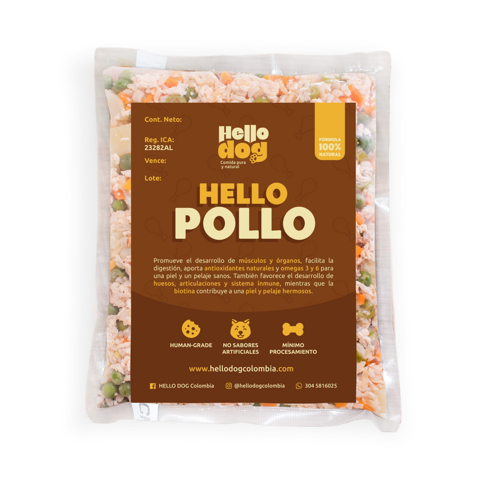 Hello Pollo comida para perros fresca y natural – hellodogcolombia